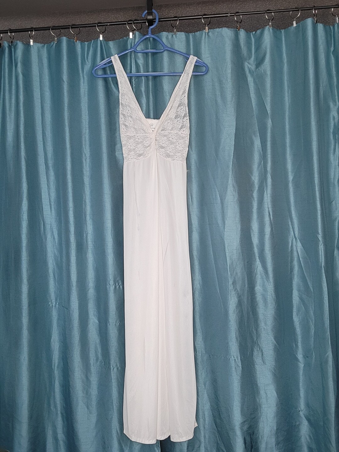 Vintage 80's Creamy White Lace and Satin Negligee or Slip - Etsy
