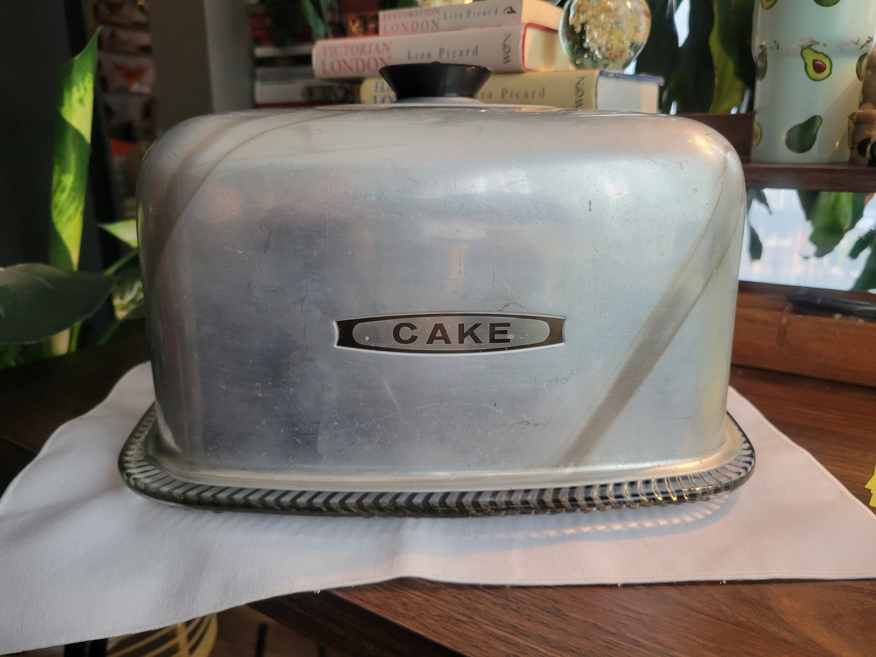 Vintage Kromex Mid Century Square Glass Cake Plate With Chrome Cover - Etsy