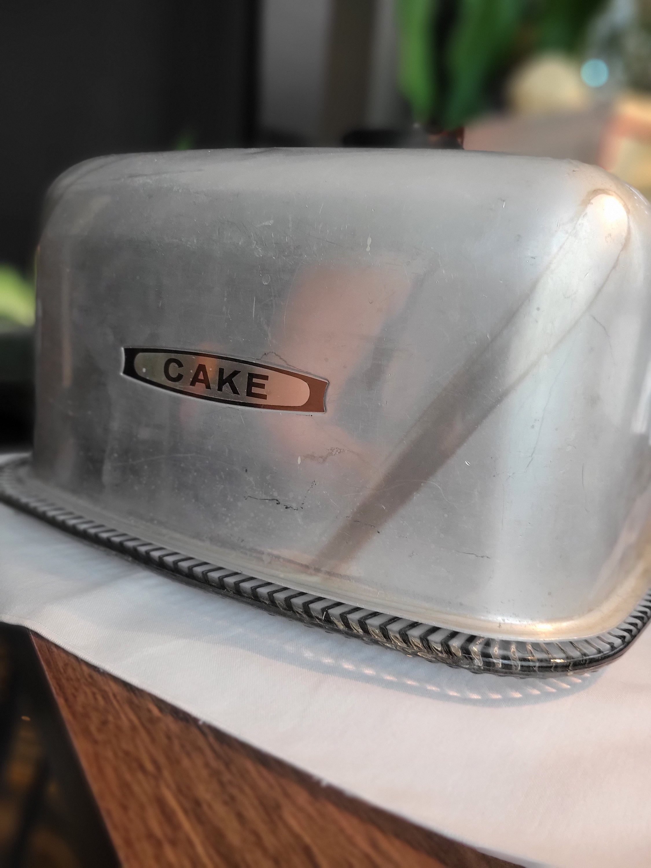 Vintage Kromex Mid Century Square Glass Cake Plate With Chrome Cover - Etsy