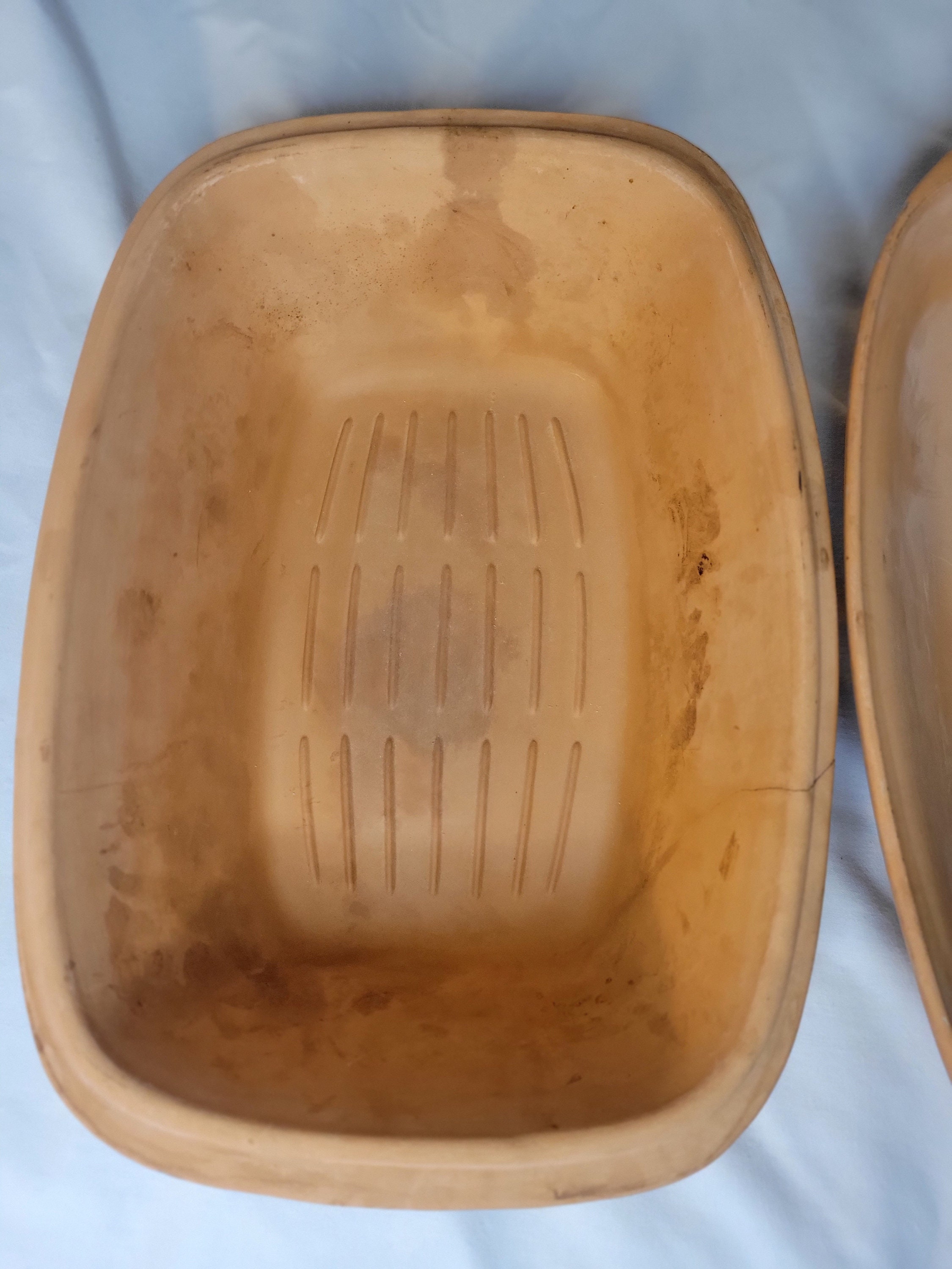 Vintage Romertopf 113 Unglazed Clay Roasting or Bread Pan Made in West ...
