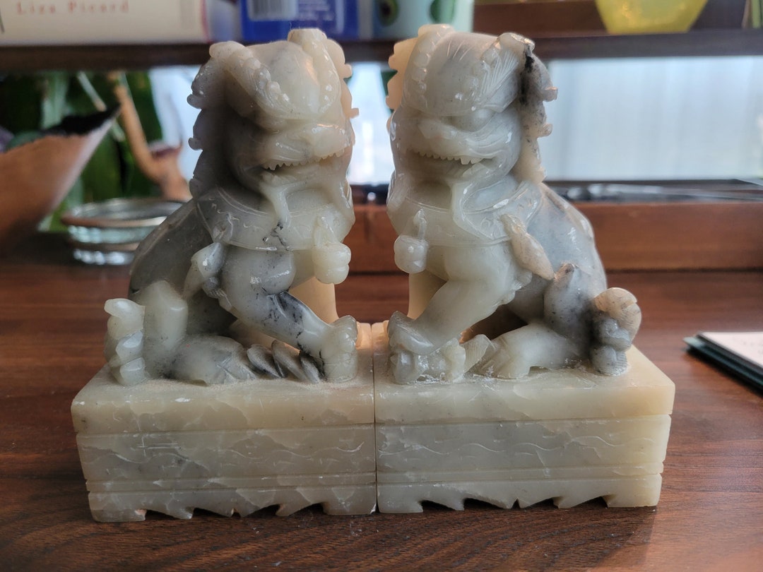 Early 20th Century Foo Dog Bookends/sculptures (pair) - Etsy