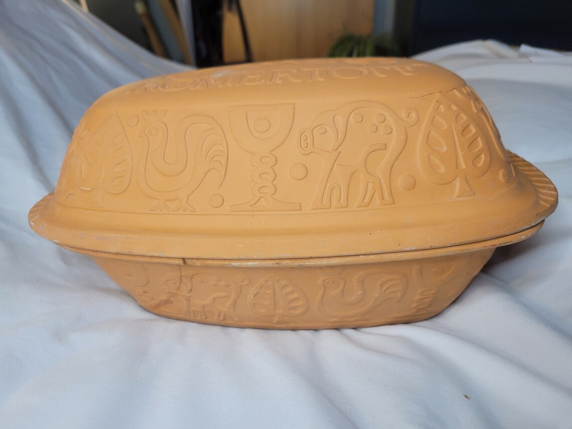 Vintage Romertopf 113 Unglazed Clay Roasting or Bread Pan Made in West ...