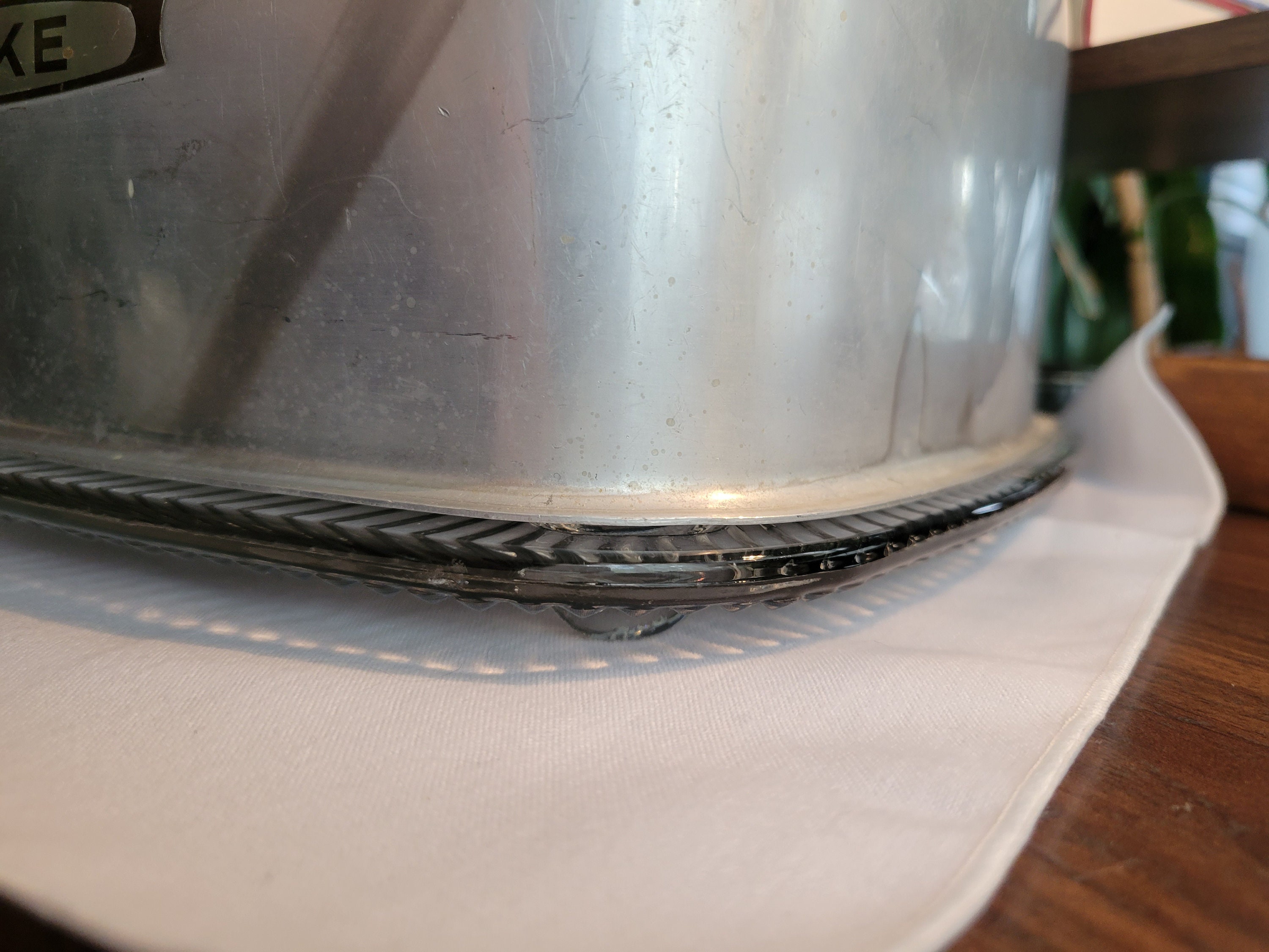 Vintage Kromex Mid Century Square Glass Cake Plate With Chrome Cover - Etsy