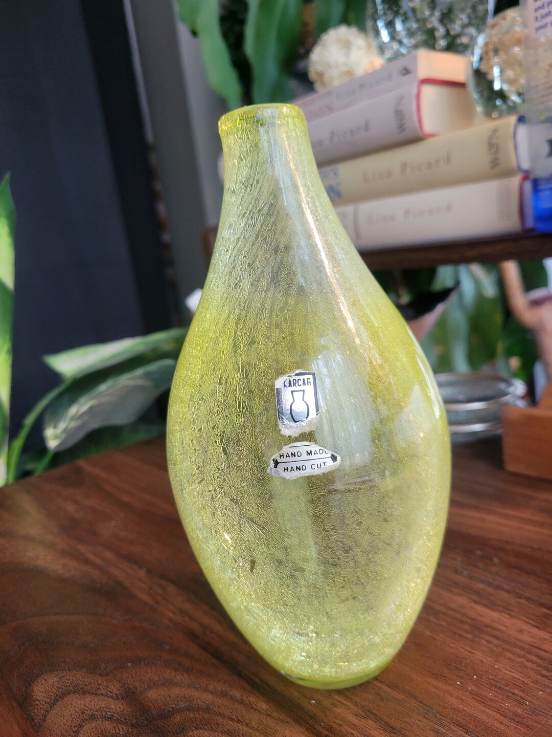 Mid-century Karcag Glass Vase - Etsy