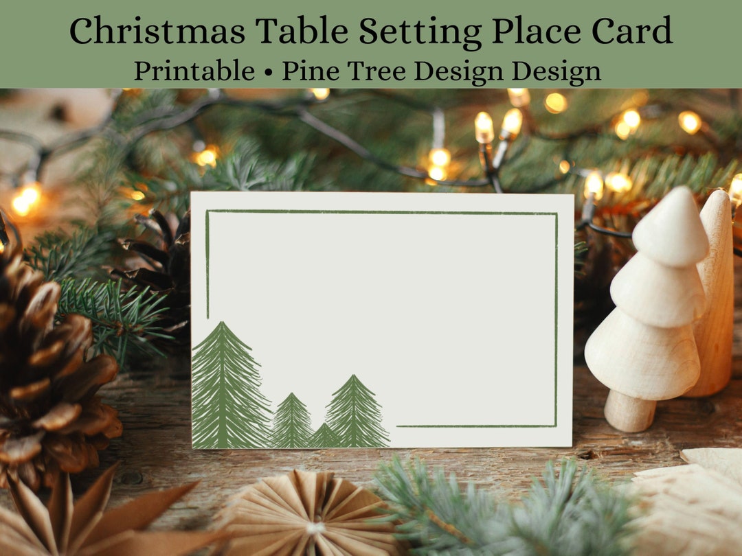 Christmas Place Card Printable Dinner Table Setting Name Card - Etsy