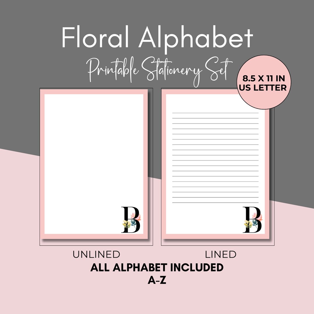 Alphabet Border Stationery Set, Printable A-Z Letter Themed Writing ...