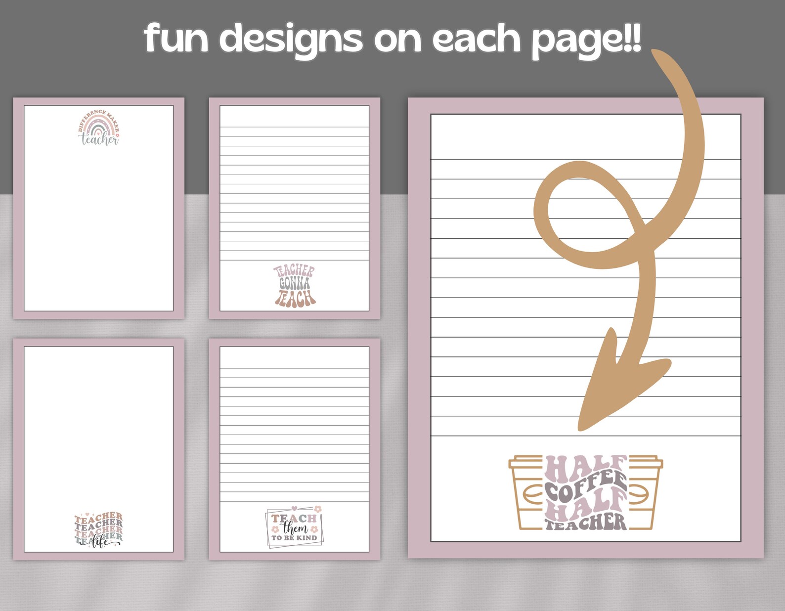 Stationery Set for Teachers, Printable Stationary, Letter Writing Set ...