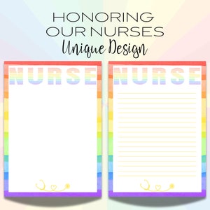 Rainbow Nurse Stationery Set: Printable Letter Writing Paper (digital ...