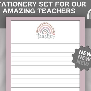 Stationery Set for Teachers, Printable Stationary, Letter Writing Set ...