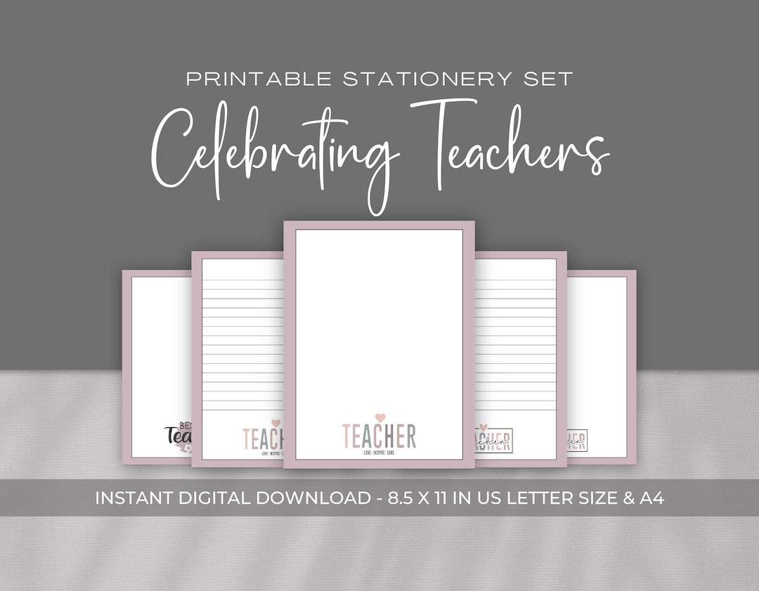 Stationery Set for Teachers, Printable Stationary, Letter Writing Set ...