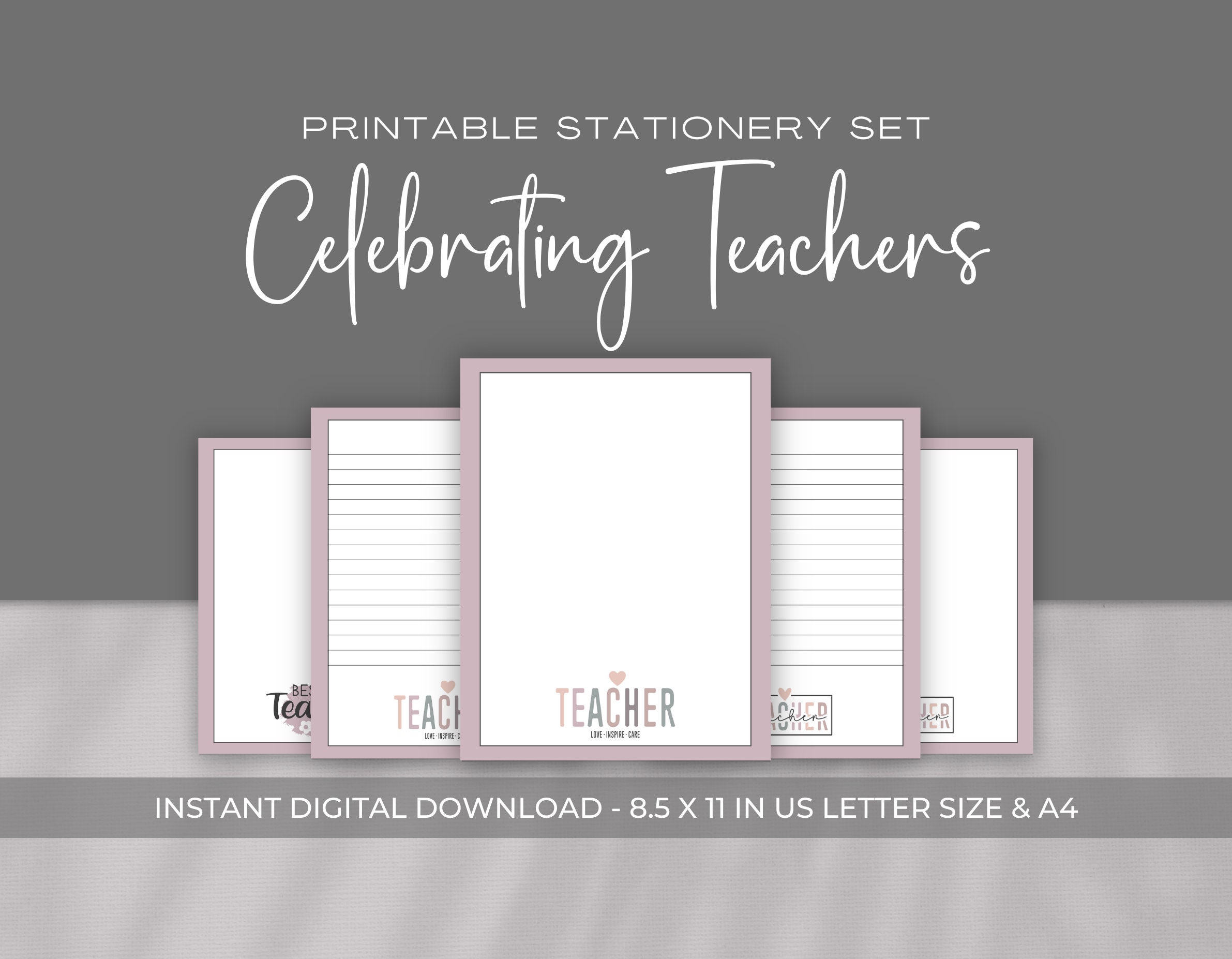 Stationery Set for Teachers, Printable Stationary, Letter Writing Set ...