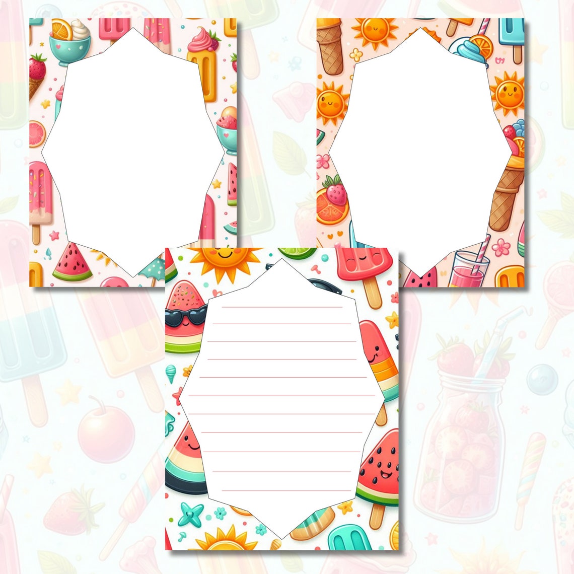 Printable Stationery Set for Kids, Summer Theme, Letter Writing, Pen ...
