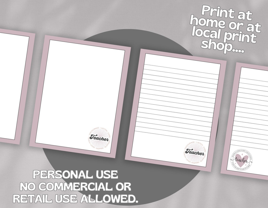 Stationery Set for Teachers, Printable Stationary, Letter Writing Set ...