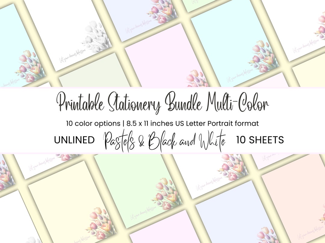 PRINTABLE Floral Stationery Set, Spring Lillies, Writing Paper, Letter ...