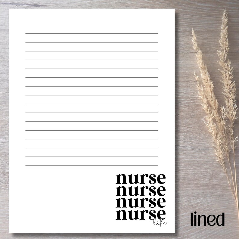 Printable Stationery for Nurse, Writing Paper, RN, LPN, NP, Quotes, A4 ...