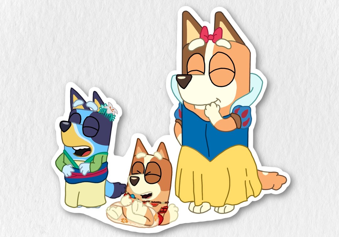 Buy Bluey Family Disney Princesses Stickers Online in India - Etsy