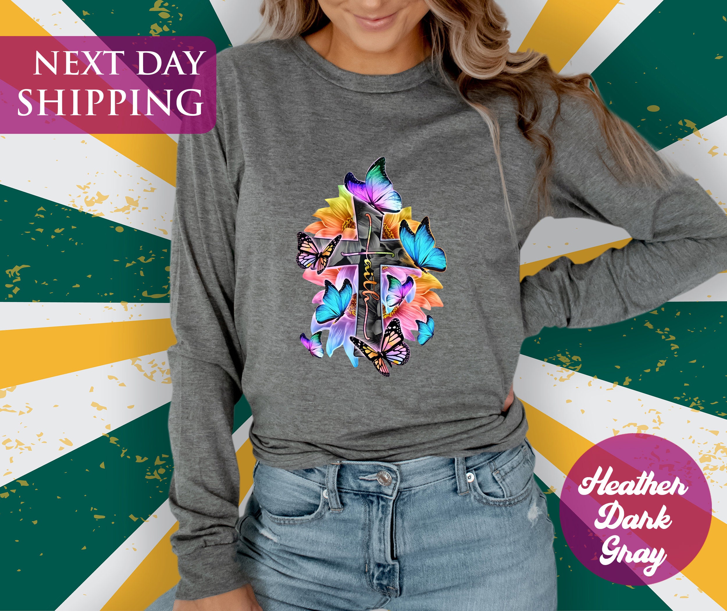 Faith Long Sleeve, Pray Shirt, Motivational Faith Shirt, Christian ...