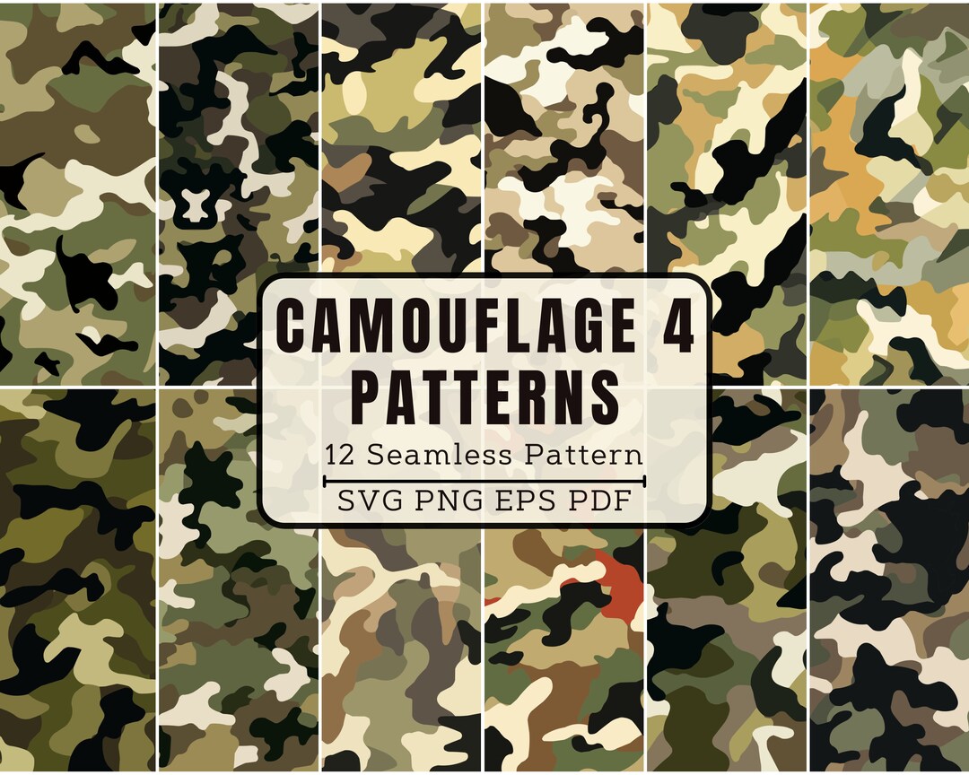 12 SVG Files Digital Paper. Camouflage Pattern. Svg Png Eps - Etsy