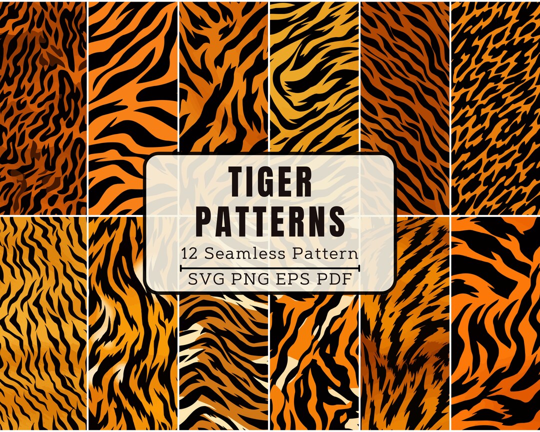 12 SVG Files Digital Paper. Tiger Pattern. Svg Png Pdf. Tiger - Etsy