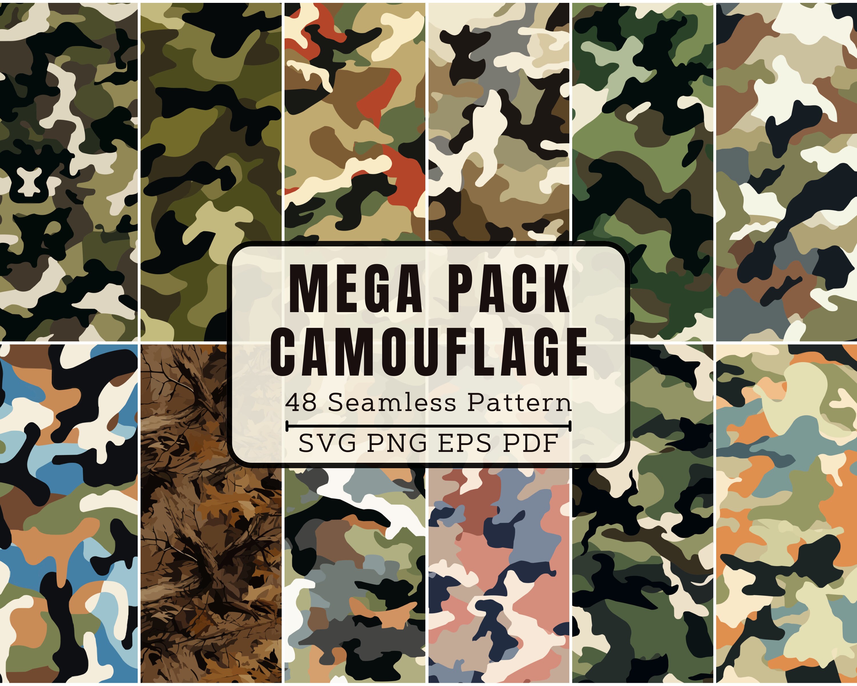 48 SVG Files Digital Paper. Camouflage Pattern. Svg Png Eps - Etsy