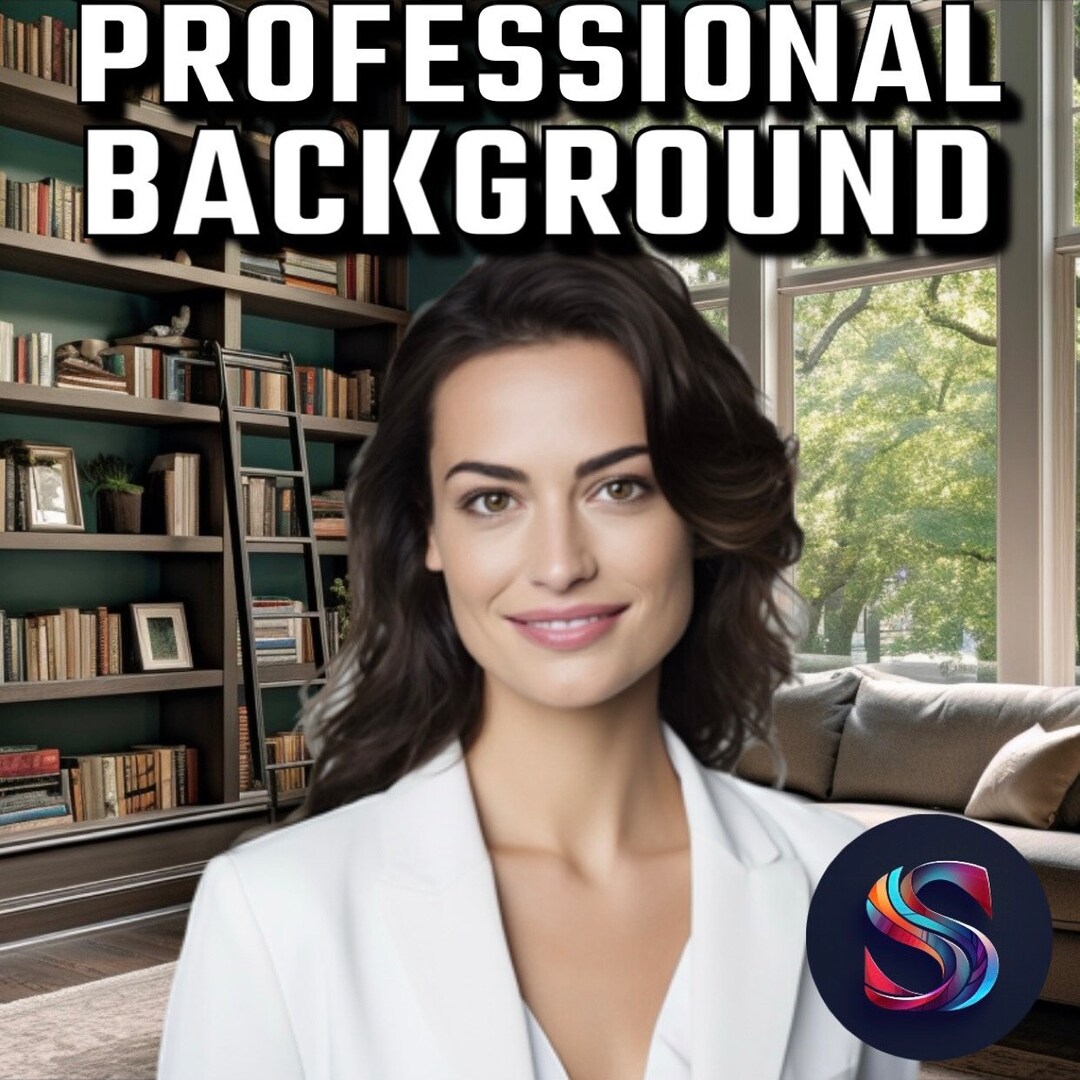 Simple Home Library Virtual Background Calming Digital - Etsy