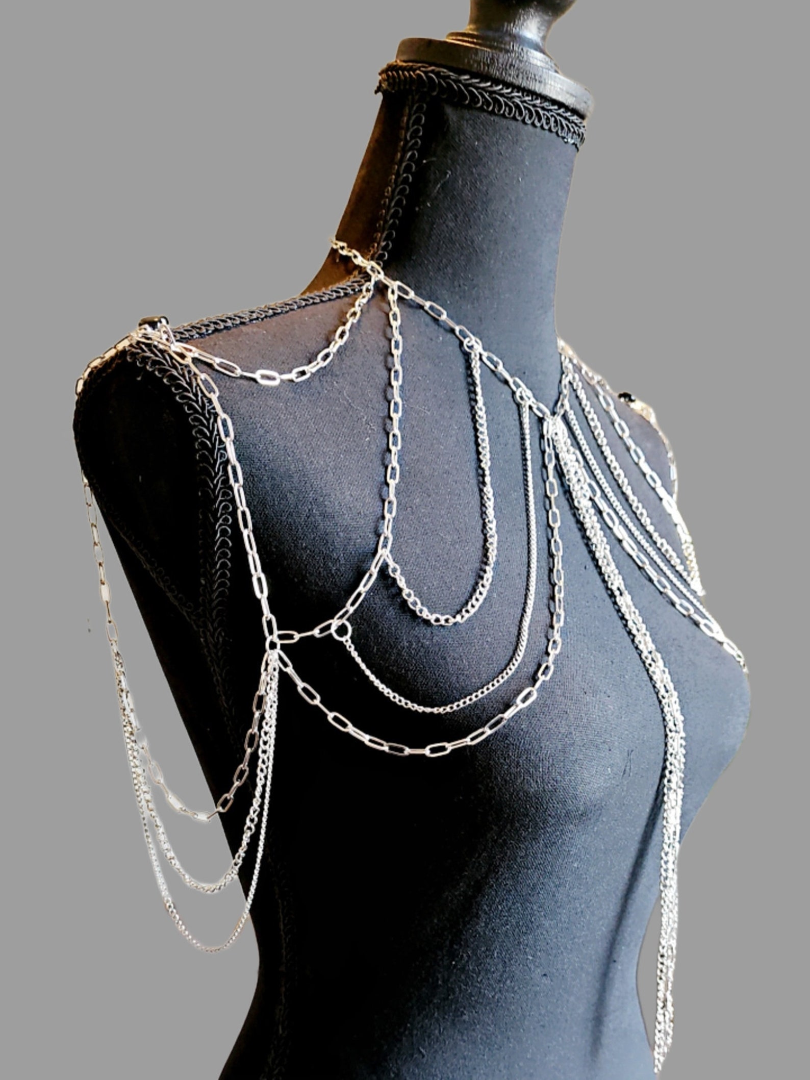 Silver Fantasy Body Chain - Etsy