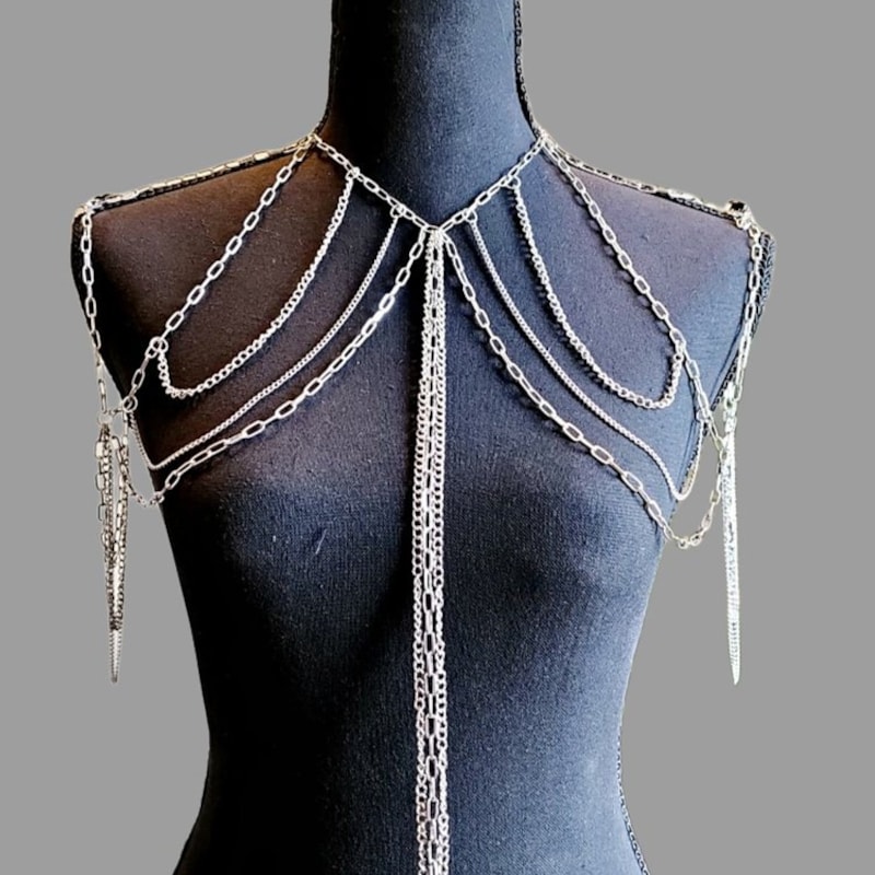 Silver Body Chain - Etsy