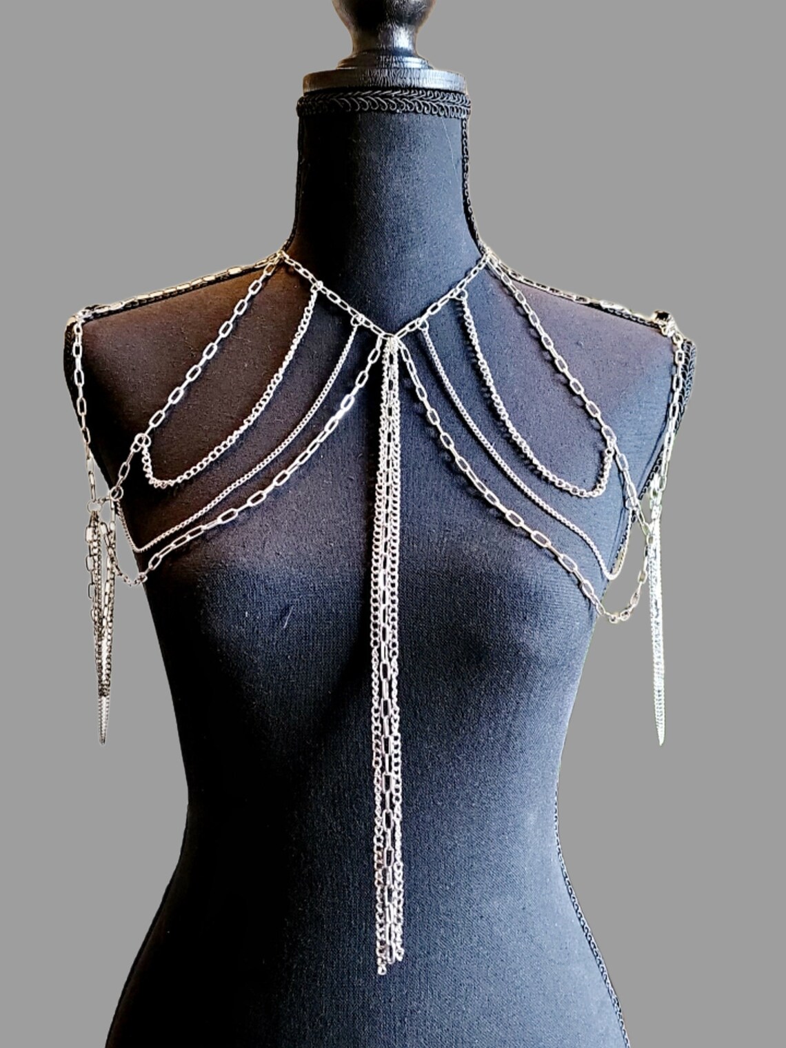 Silver Fantasy Body Chain - Etsy
