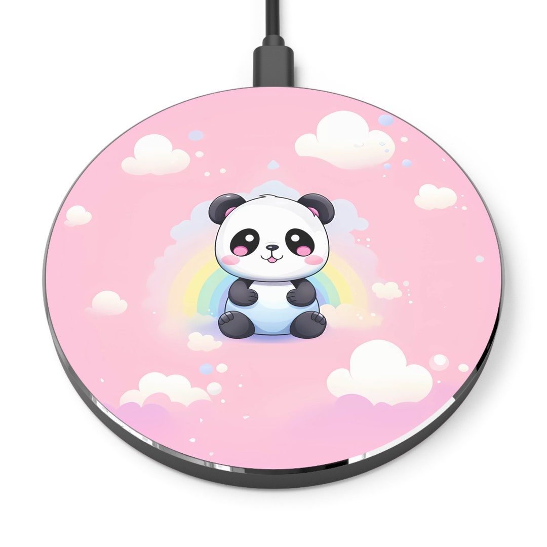 Wireless Phone Charger Pink Cute Panda Girly Wireless Charging Station ...