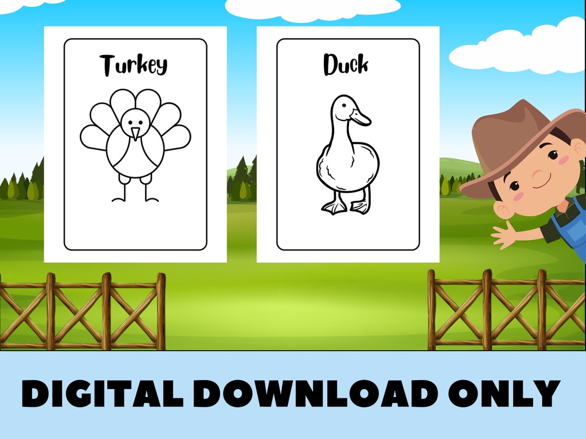 10 Printable Coloring Pages of Farm Animals, Farm Animal Coloring Pages ...