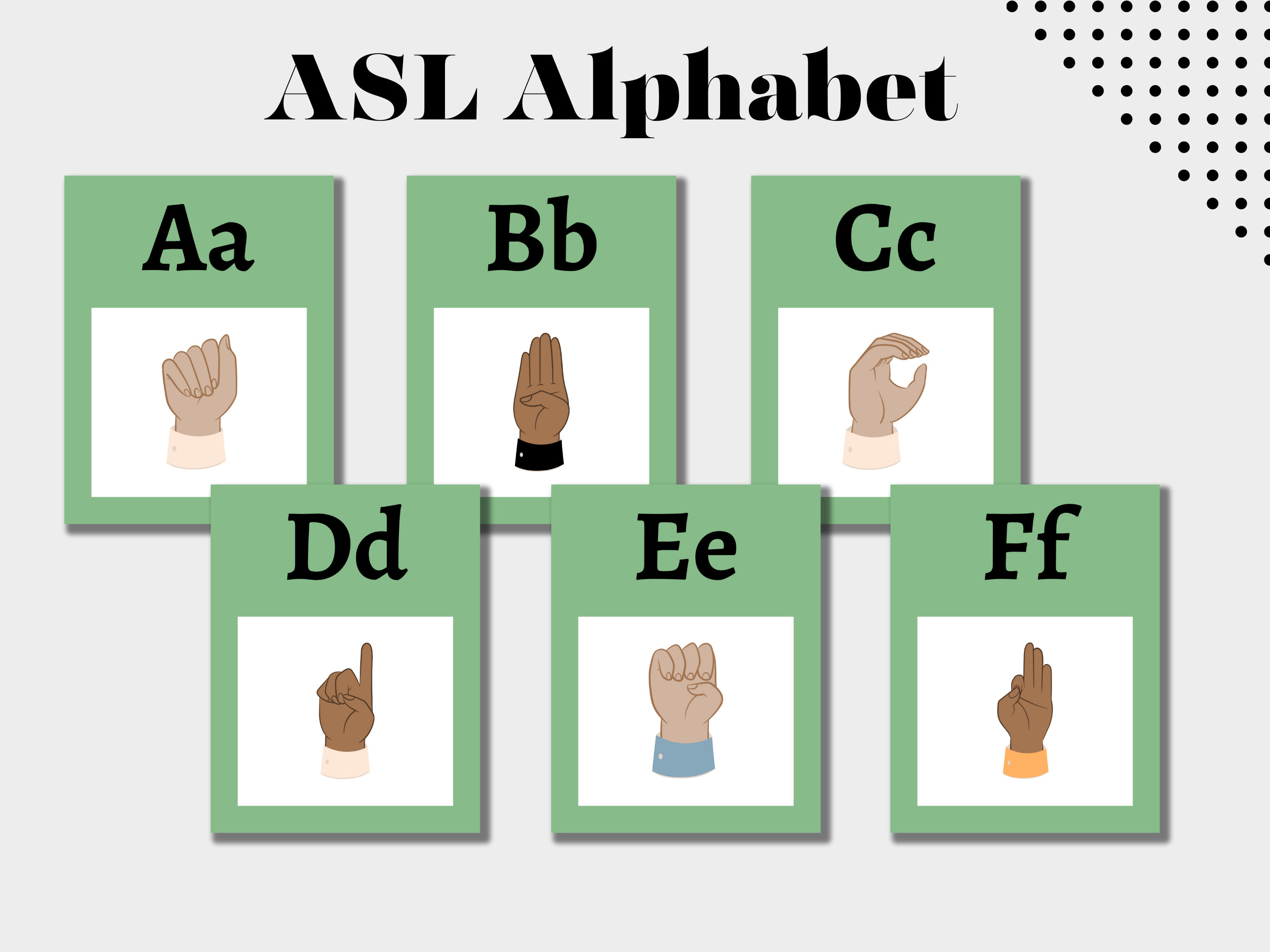 ASL (american Sign Language) Alphabet Posters, American Sign Language ...