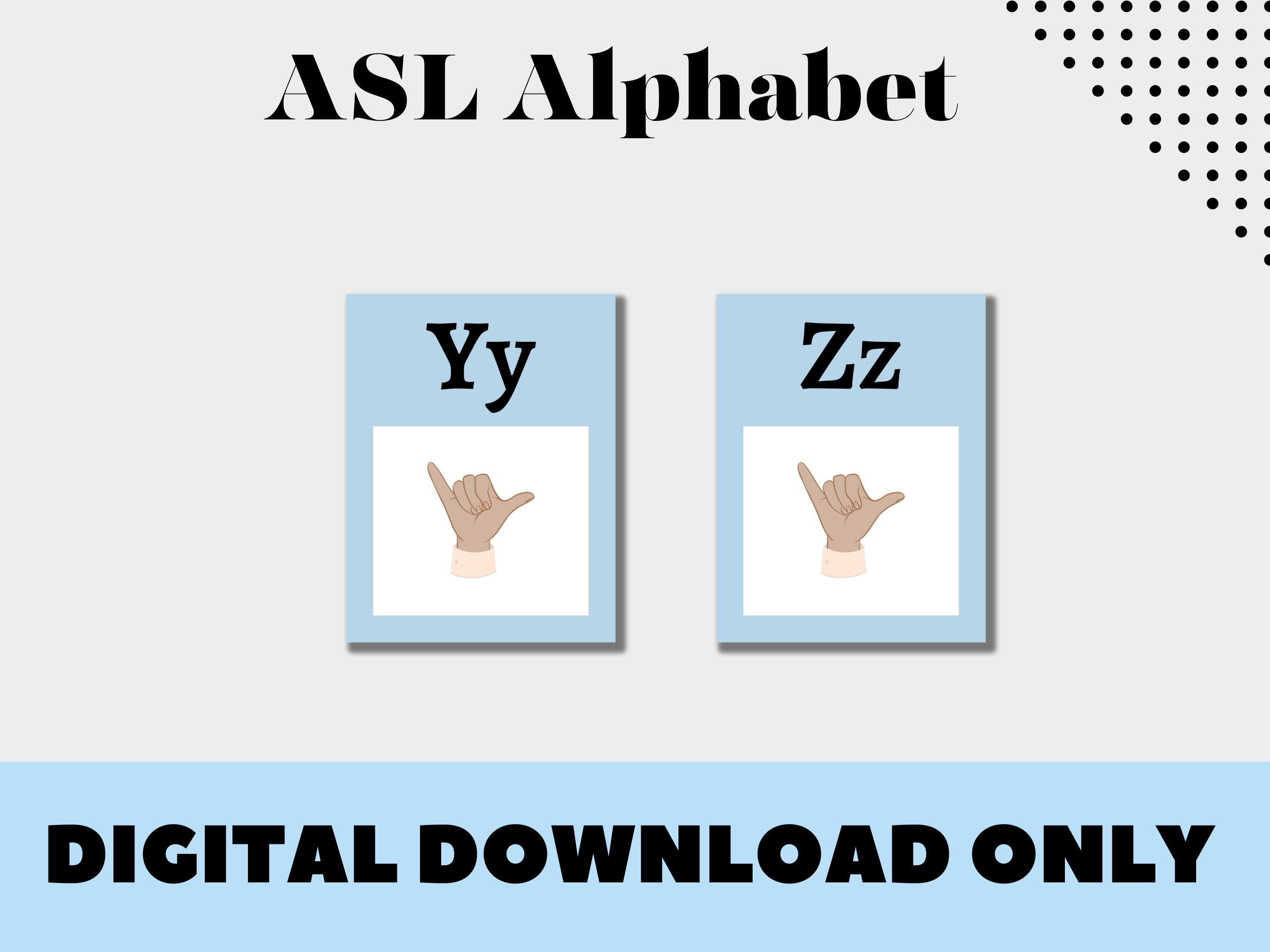 ASL (american Sign Language) Alphabet Posters, American Sign Language ...