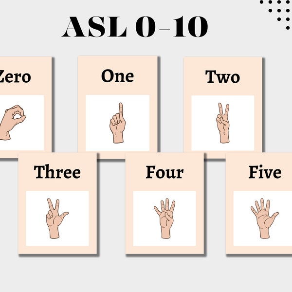 Asl Numbers - Etsy