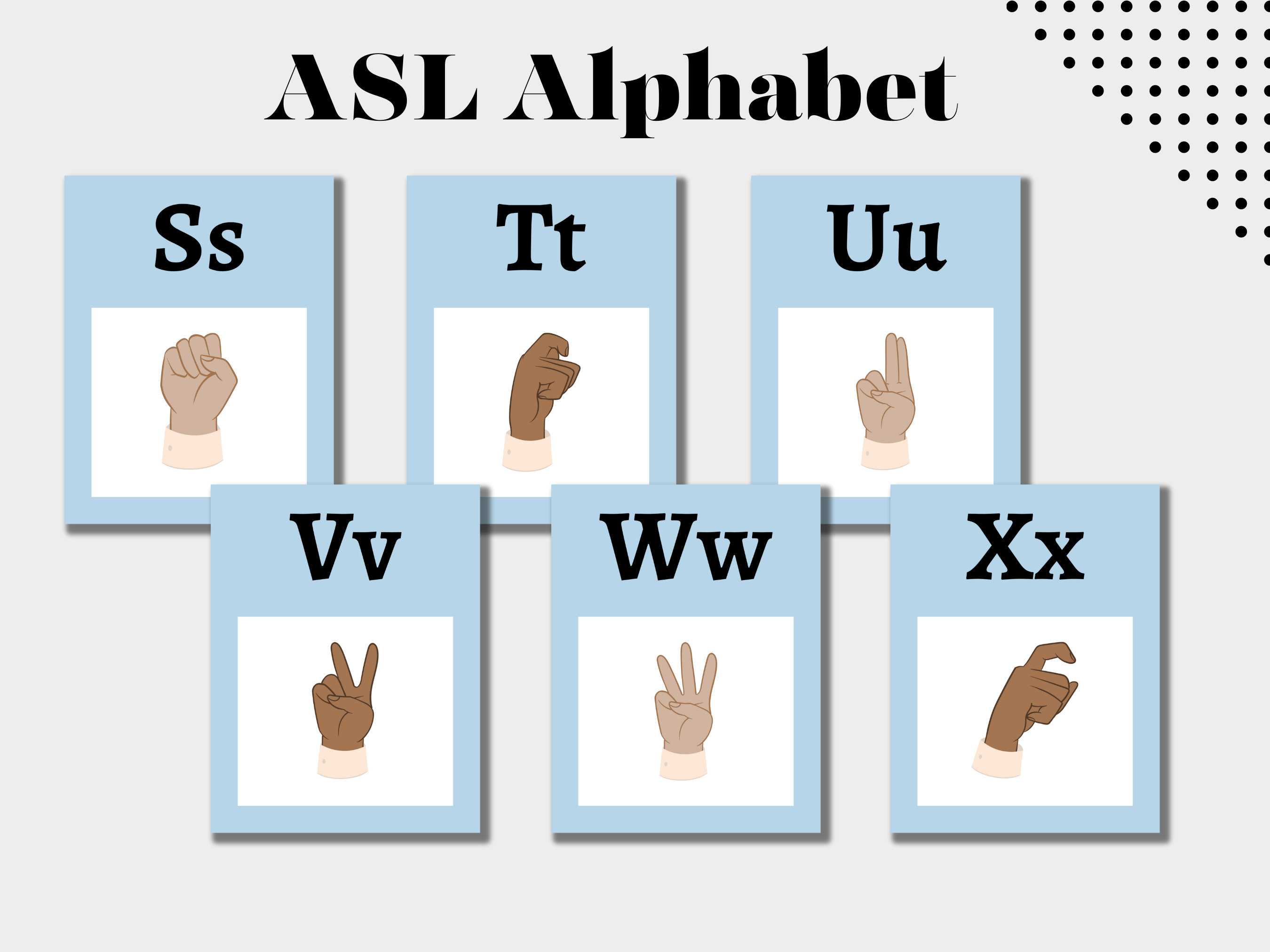 ASL american Sign Language Alphabet Posters, American Sign Language ...