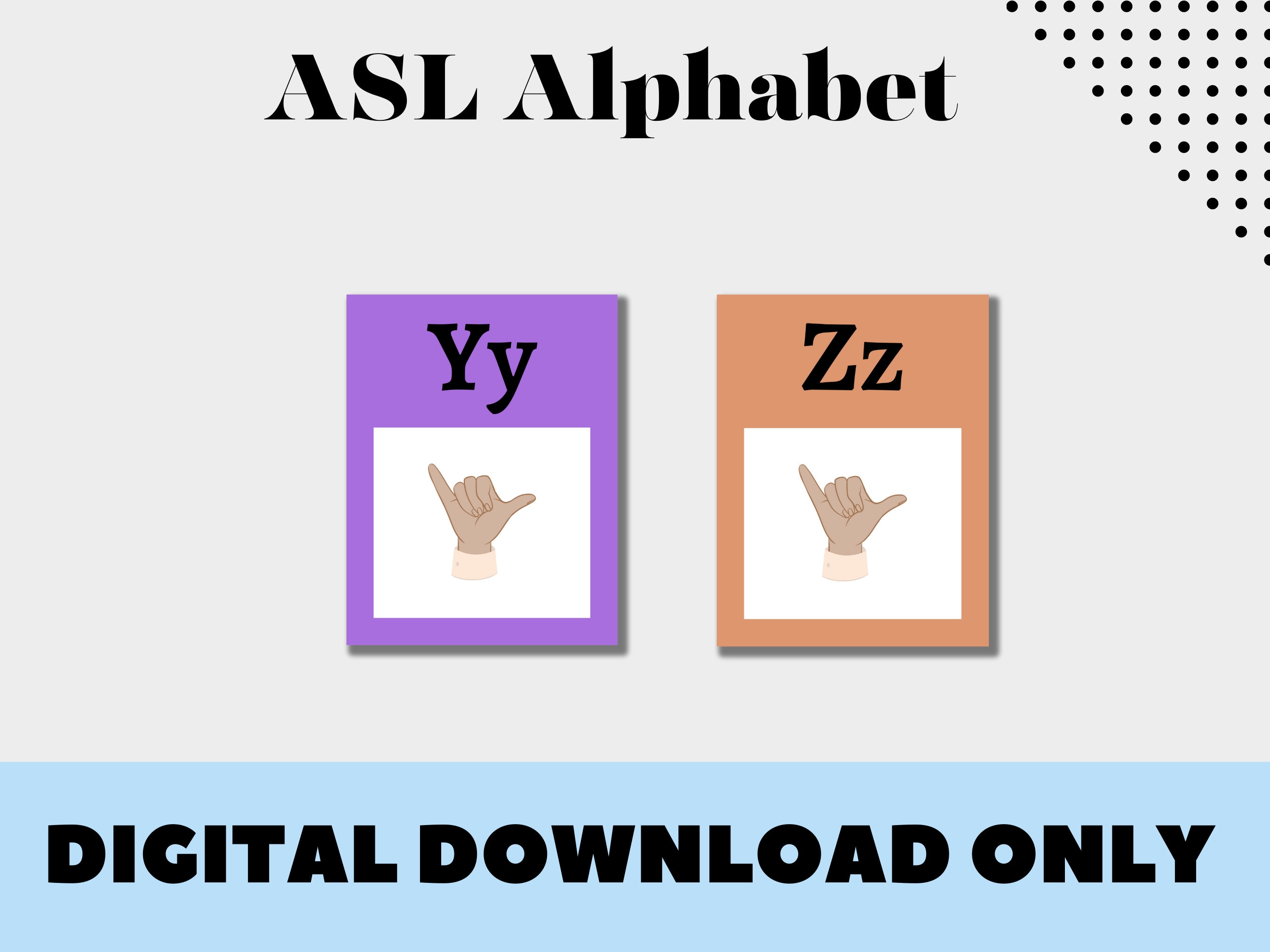 ASL (american Sign Language) Alphabet Posters, American Sign Language ...