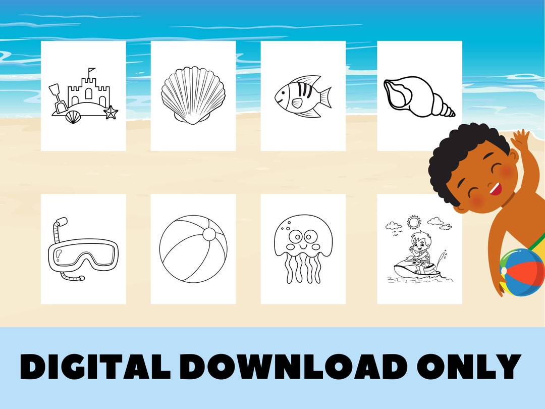 Summer Activity for Kids Coloring Pages Printable, Summer Coloring ...