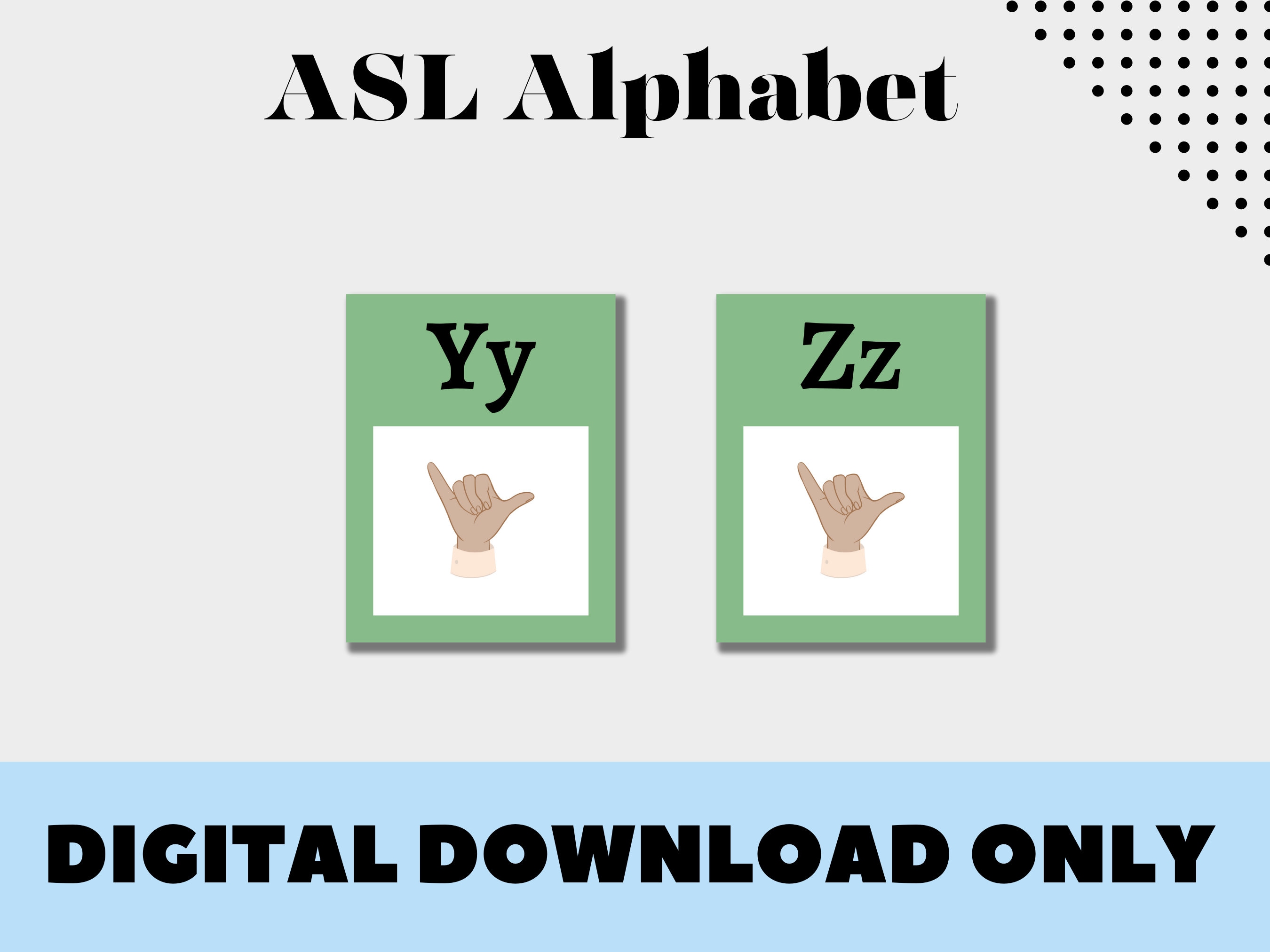 ASL (american Sign Language) Alphabet Posters, American Sign Language ...