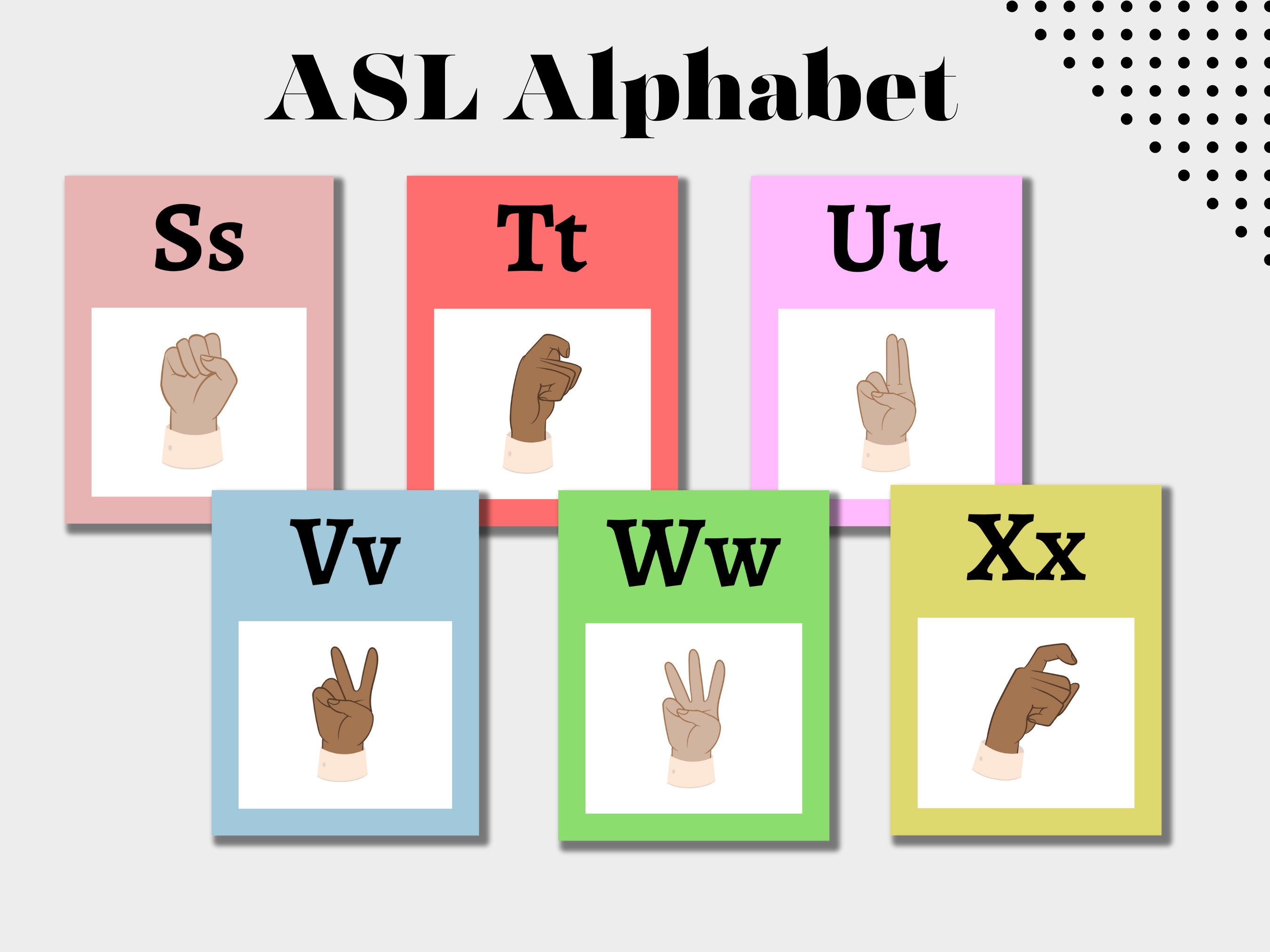 ASL (american Sign Language) Alphabet Posters, American Sign Language ...