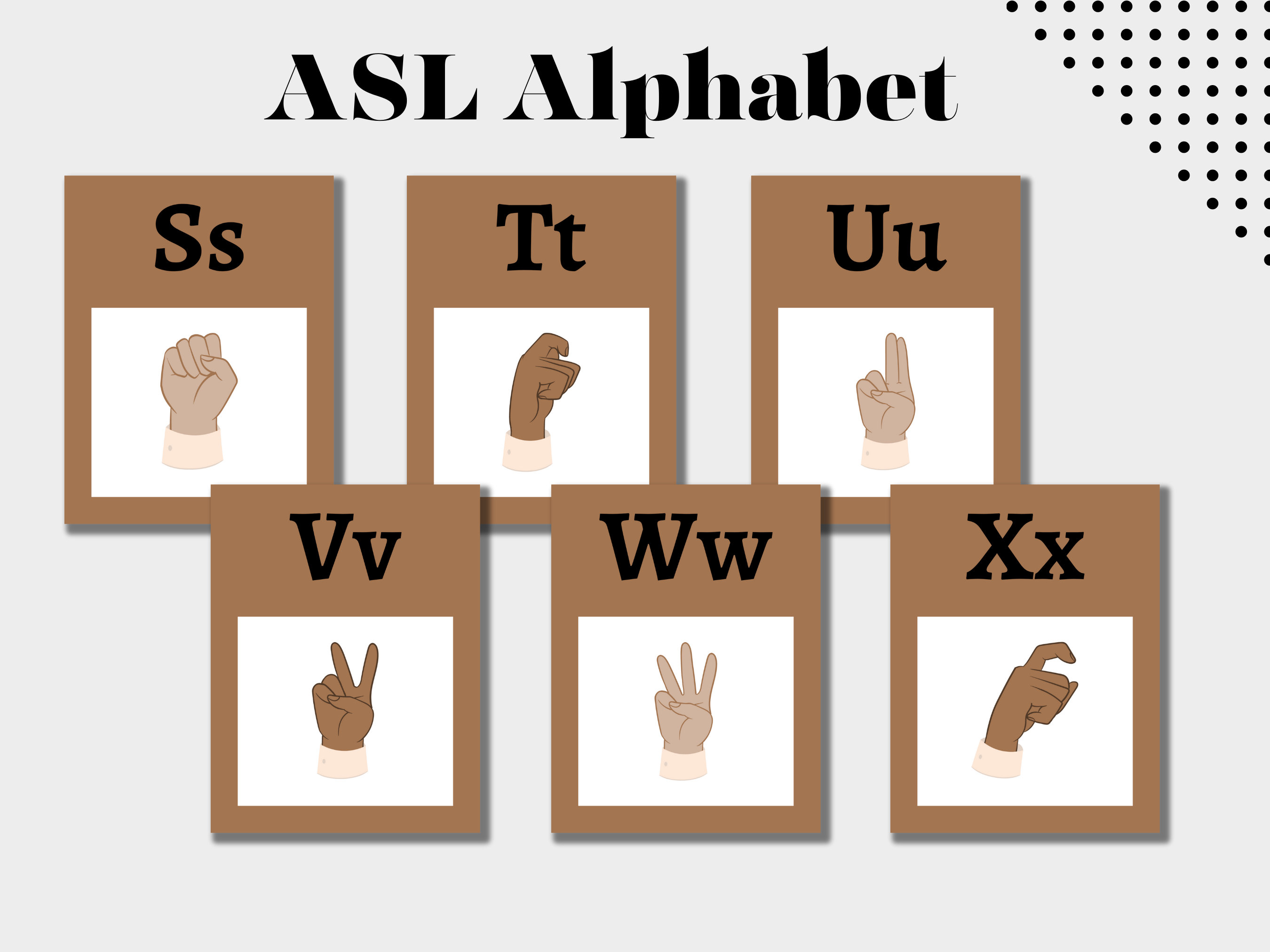 ASL (american Sign Language) Alphabet Posters, American Sign Language ...
