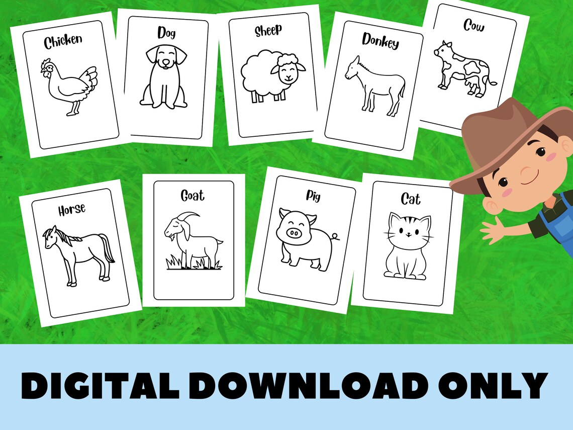 10 Printable Coloring Pages of Farm Animals, Farm Animal Coloring Pages ...