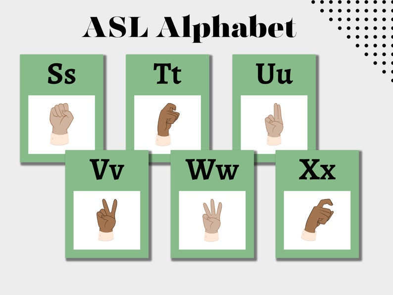 ASL american Sign Language Alphabet Posters, American Sign Language ...