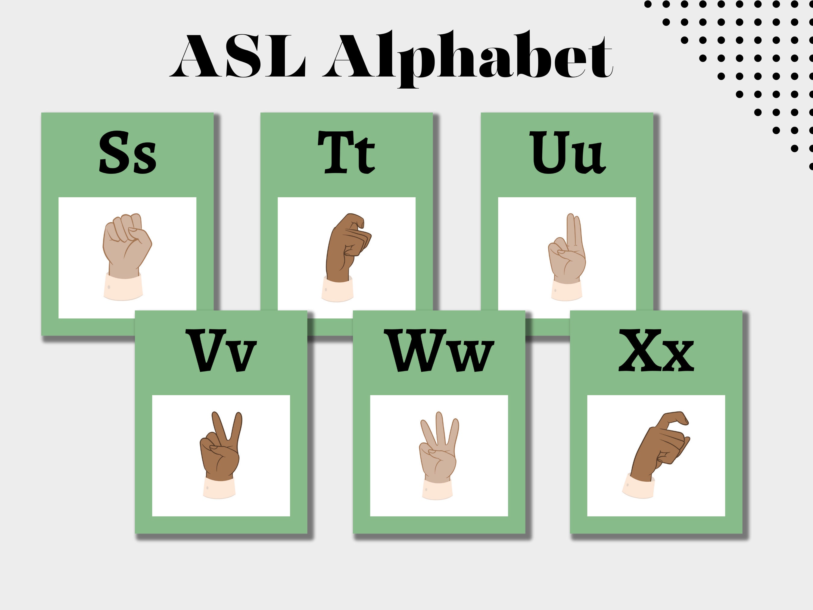 ASL (american Sign Language) Alphabet Posters, American Sign Language ...