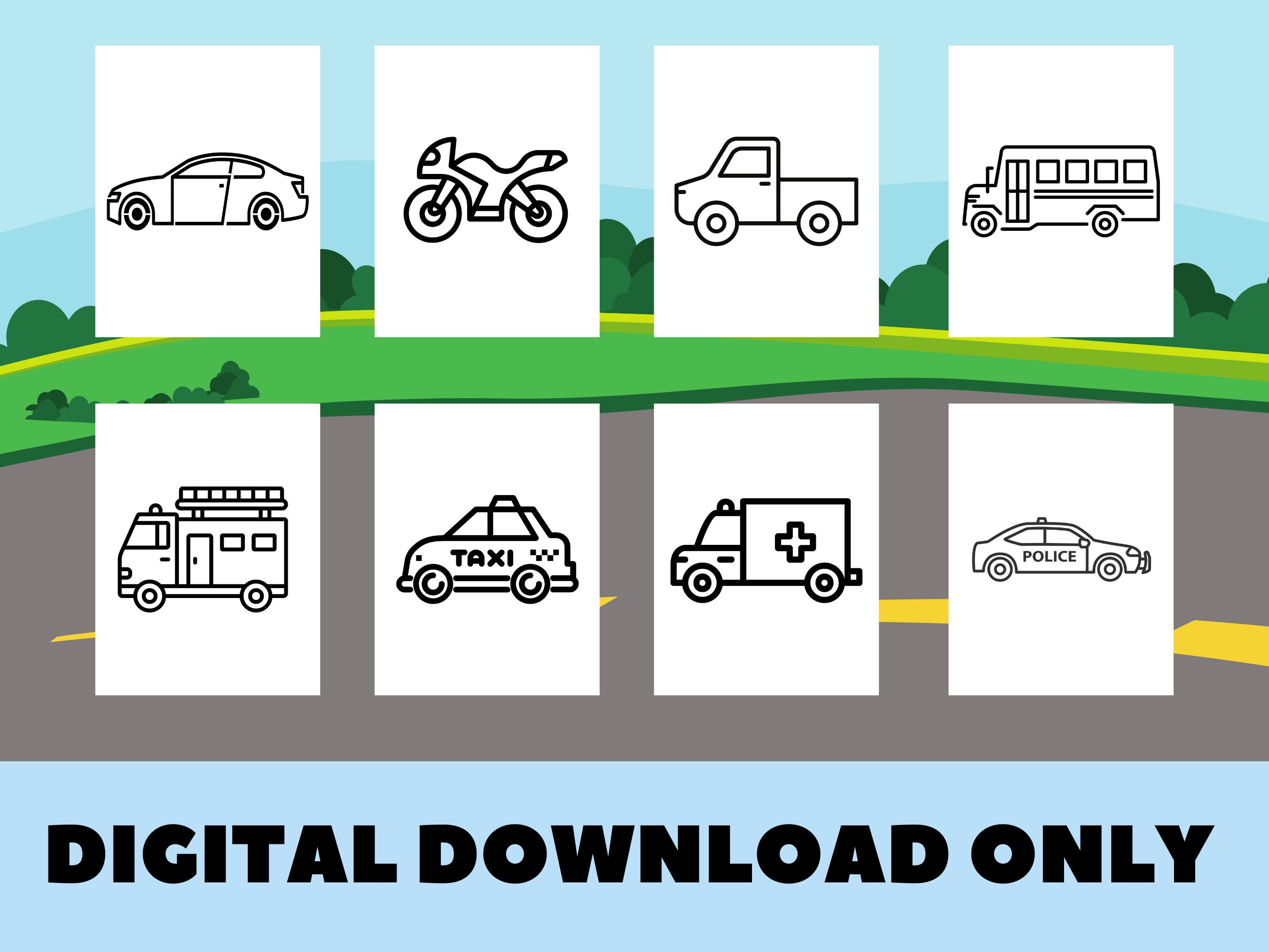 Vehicles Coloring Pages Printable, Vehicle Coloring Pages, Cars Trucks ...