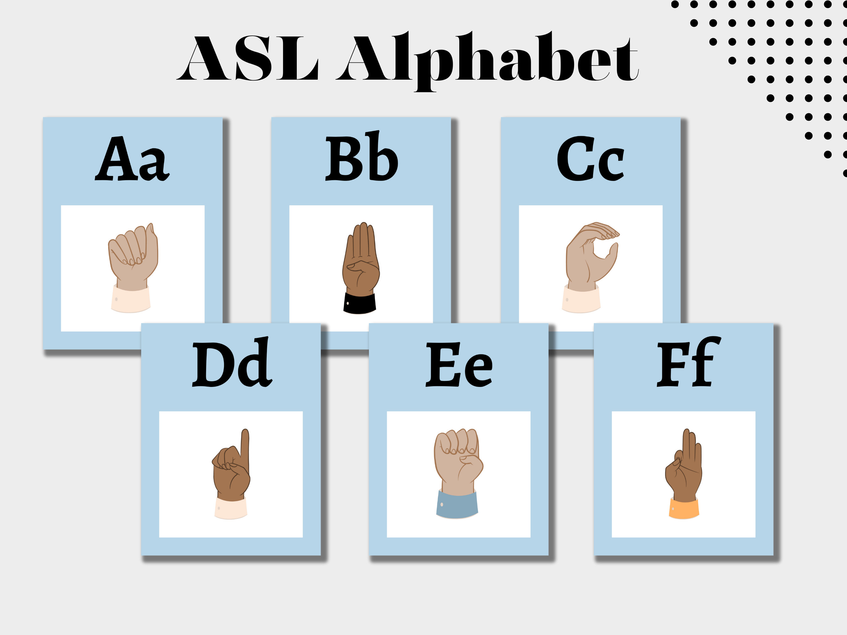 ASL (american Sign Language) Alphabet Posters, American Sign Language ...