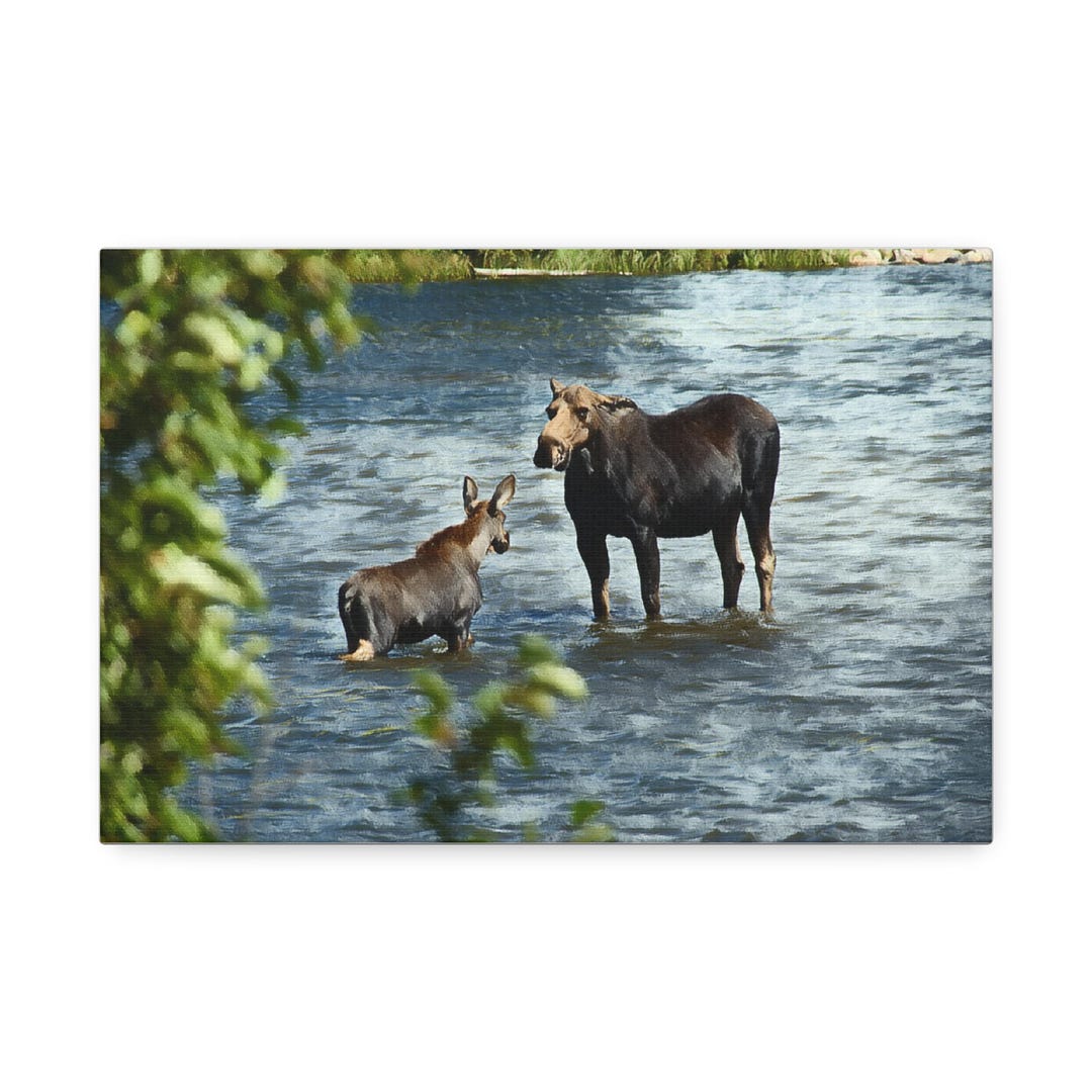 Nature-inspired Moose Canvas Art, Wildlife Decor, Rustic Home Wall Art ...