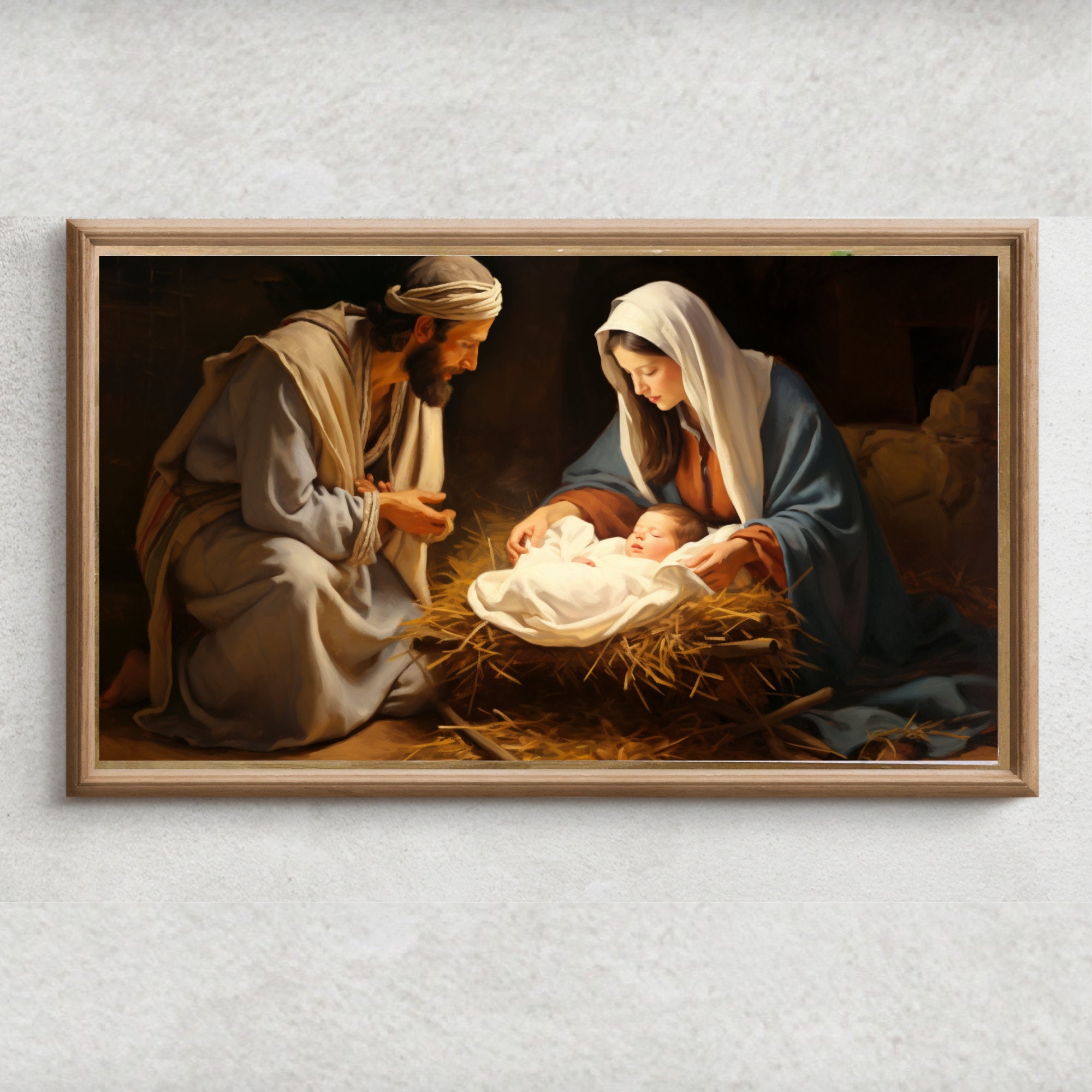 Samsung Frame TV Art Set of 6 | Nativity Scene Cartoon Illustration ...