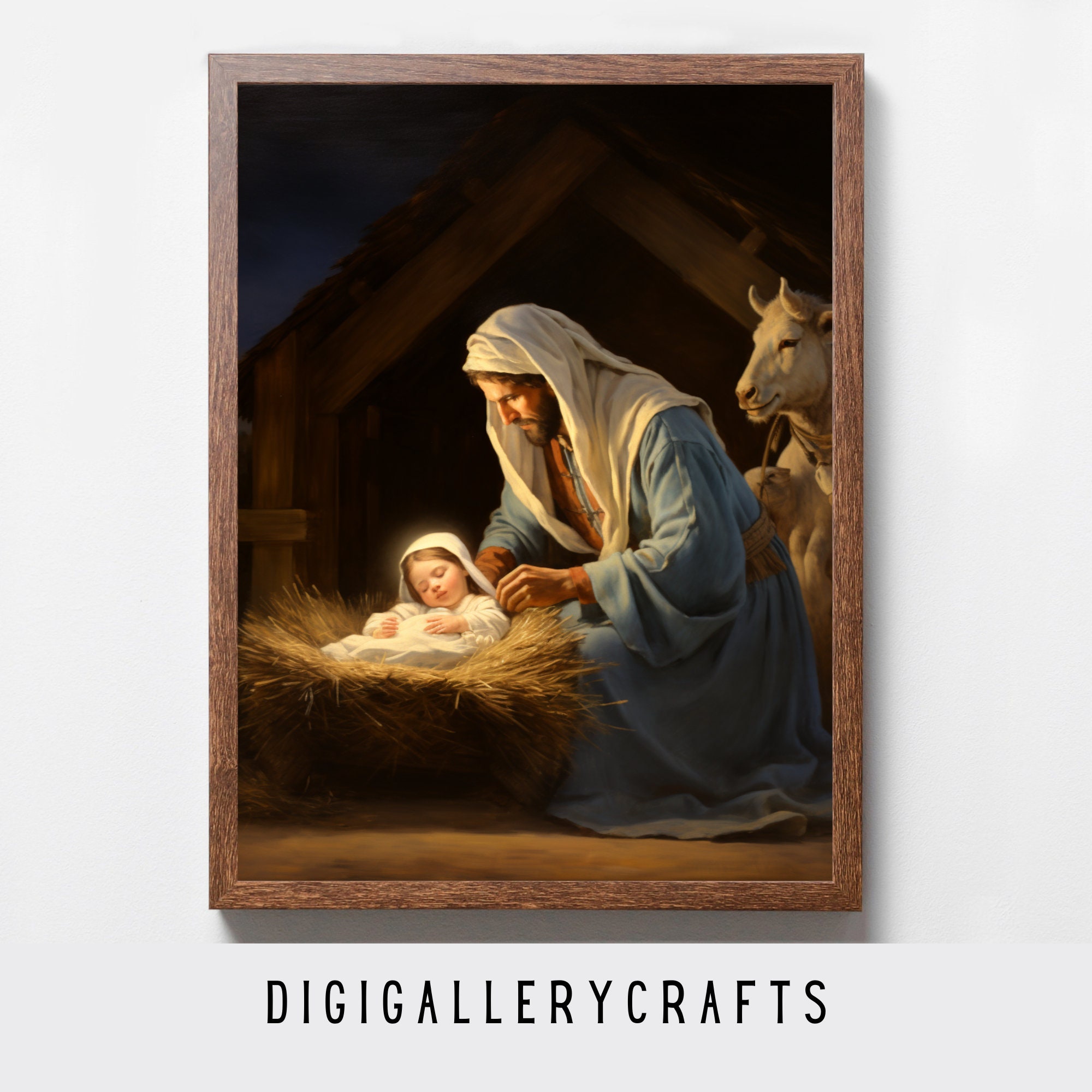 Christmas Nativity Print | Watercolor Nativity Scene | Christmas Wall ...