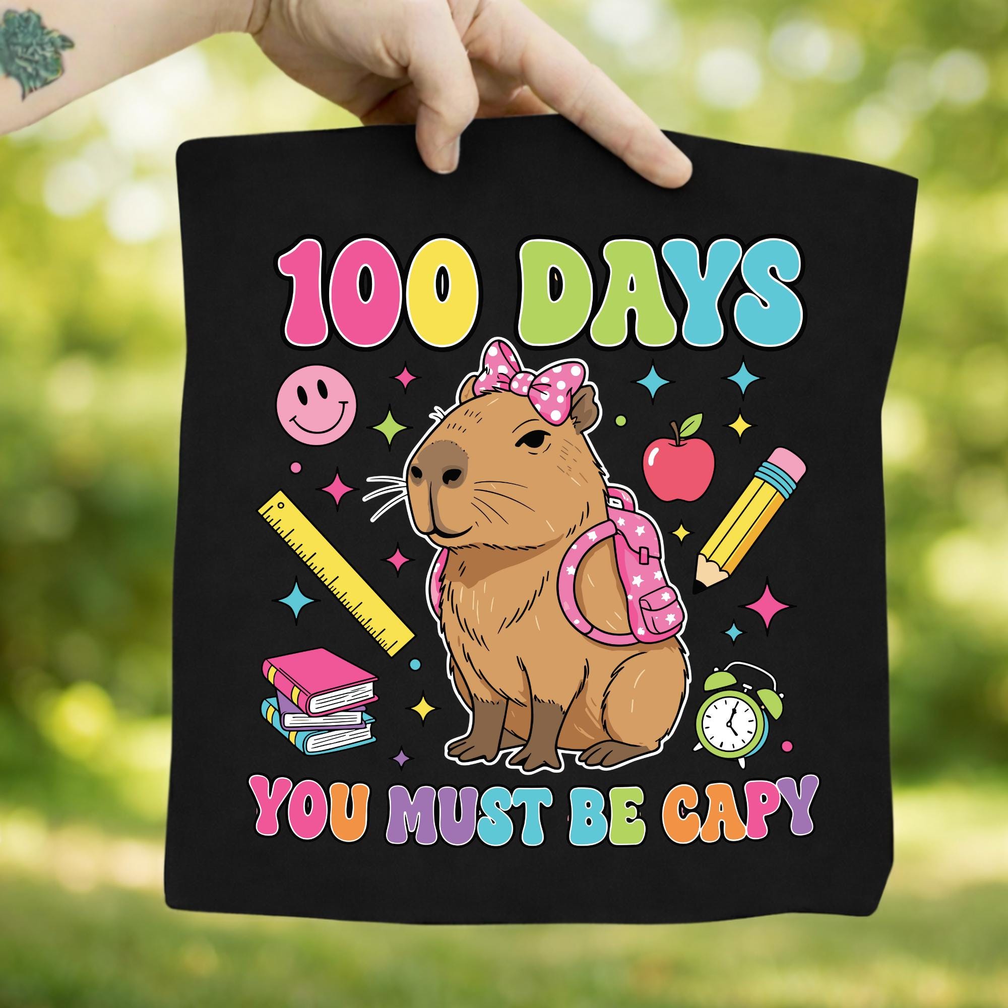 100 Days of School Girl Capybara PNG | Cute Female Teacher Clipart ...
