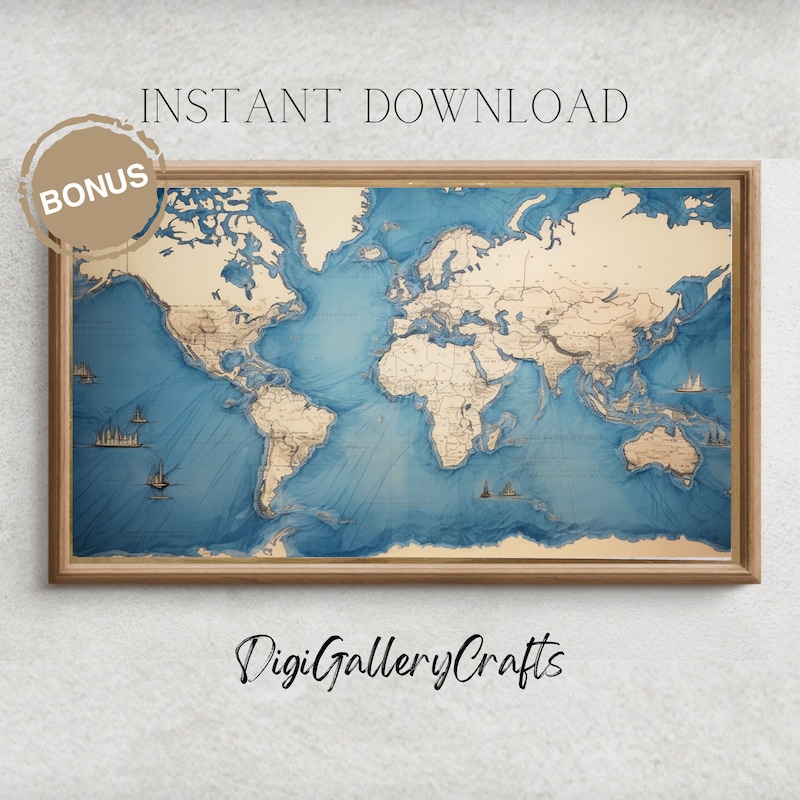 World Map Painting - Etsy