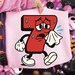 Funny Sick Number 7 Cartoon PNG | Retro Meme Graphic for Sublimation ...